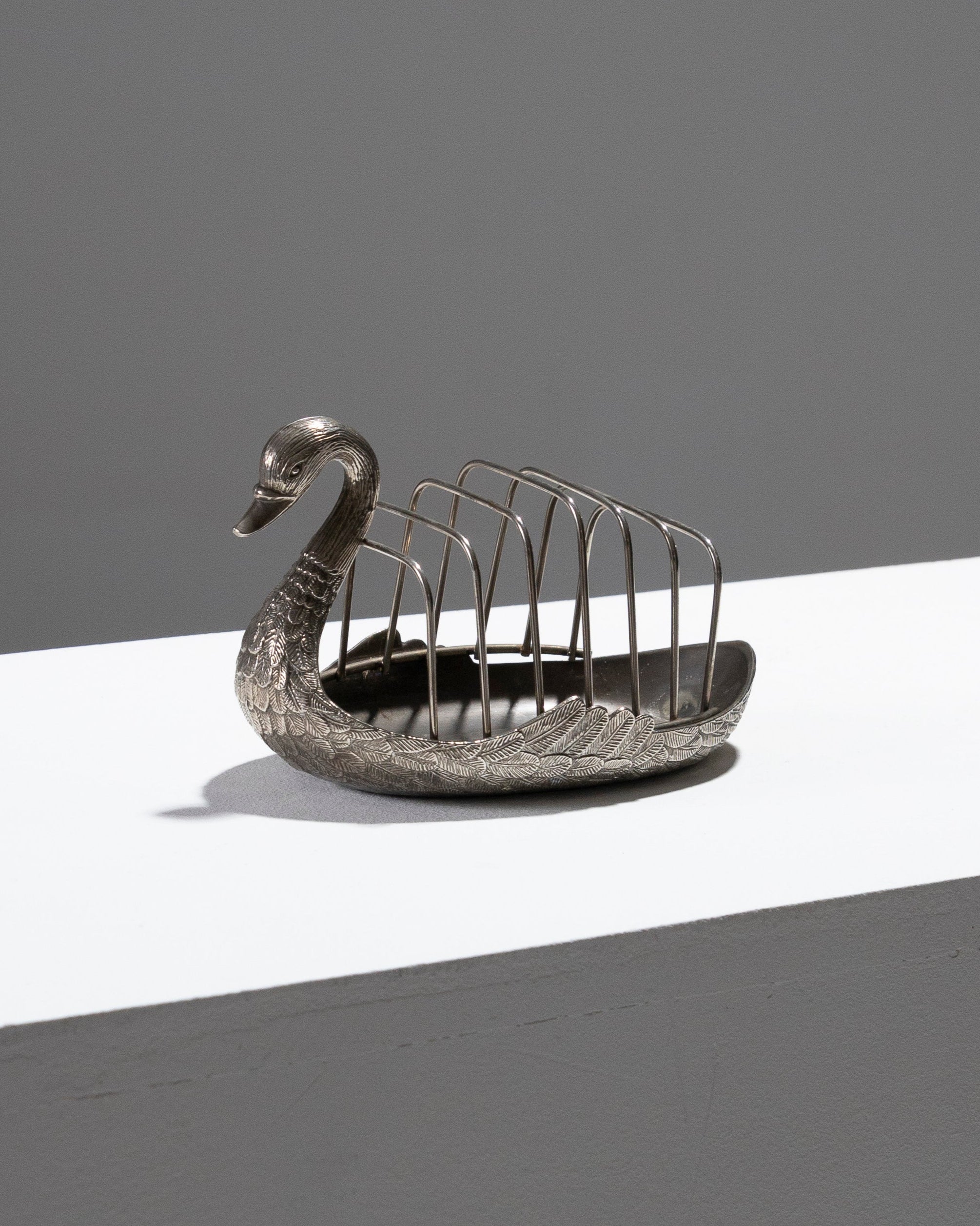 silver metal swan toast rack – Galerie Paradis